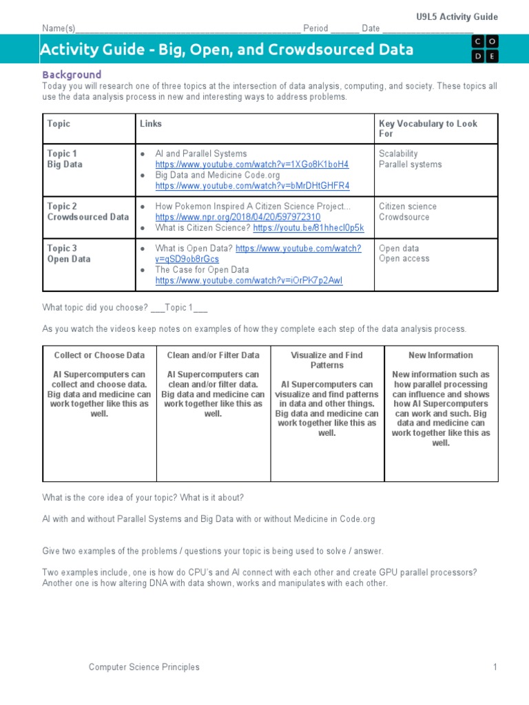 U9L5 Activity Guide | PDF | Parallel Computing | Artificial Intelligence