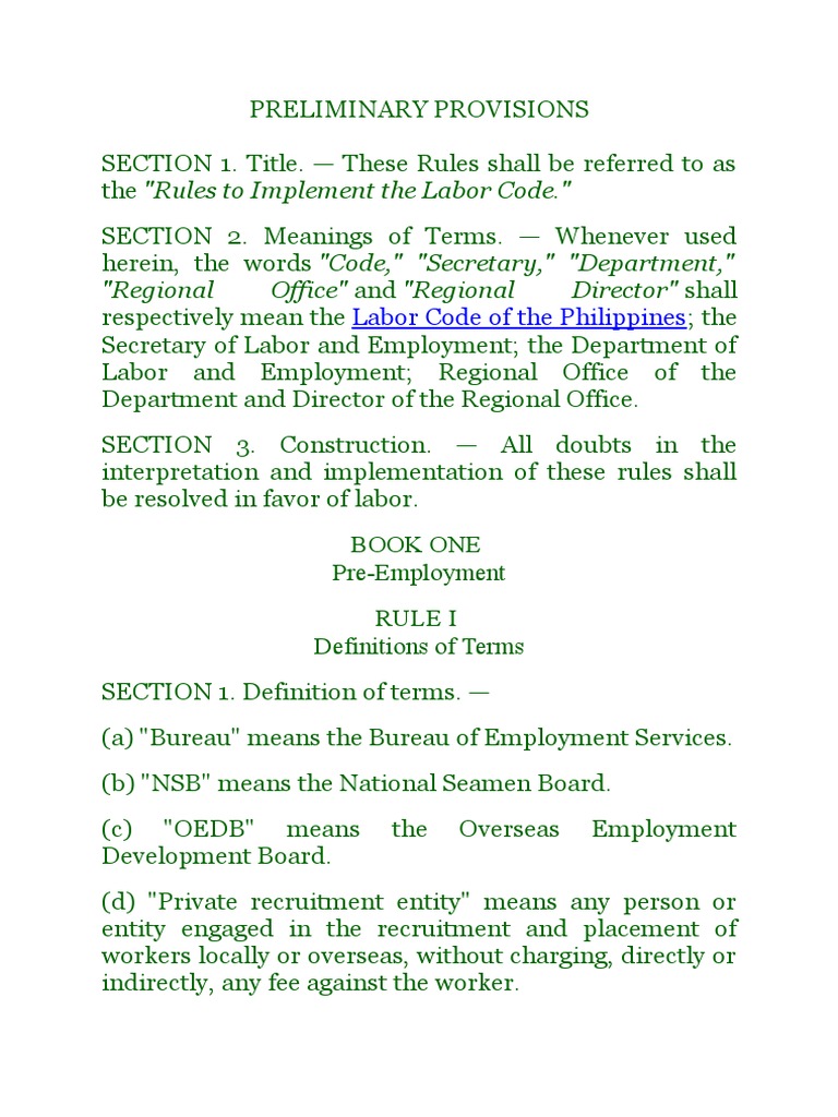 Labor Code Book I To IV | PDF | Surety Bond | Employment Agency