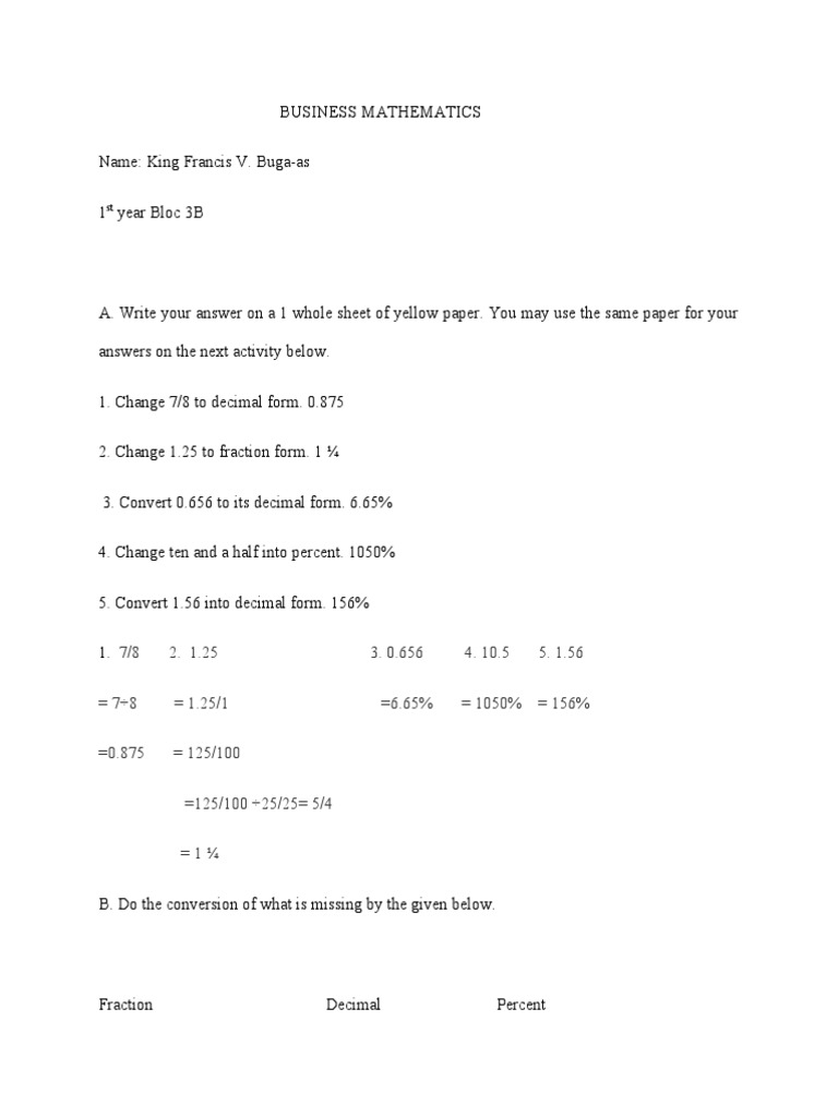Business Mathematics | PDF | Ratio | Elementary Mathematics