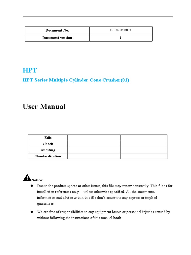 HPT Operation Manual | PDF | Crane (Machine) | Safety