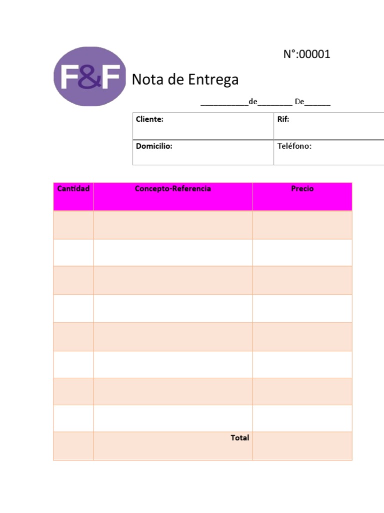 Nota de Entrega para Cliente | PDF | Derecho