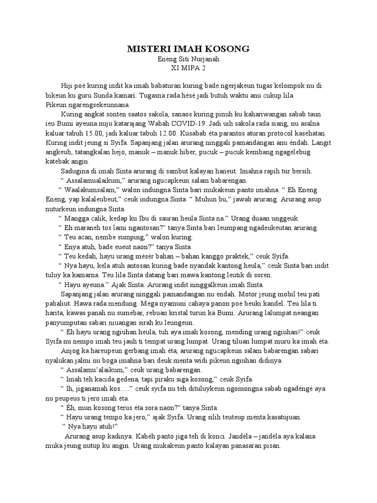 MISTERI IMAH KOSONG - Docx Neng | PDF
