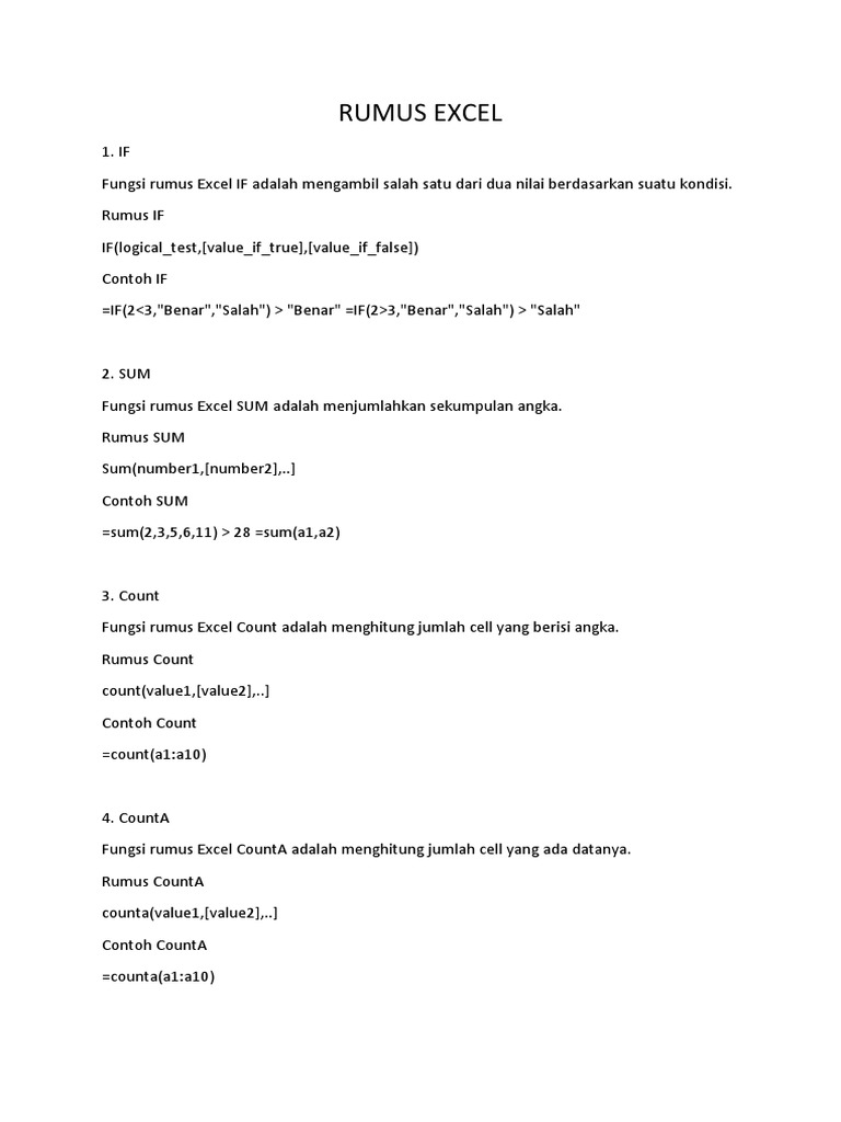 Rumus Excel | PDF