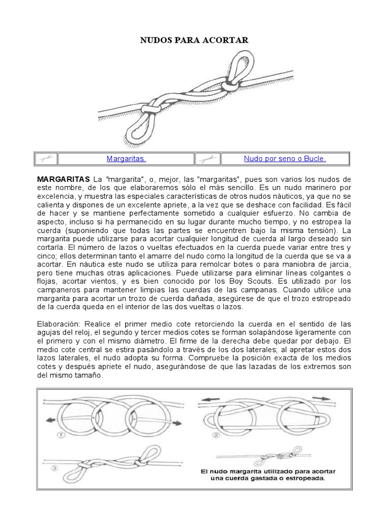 Cómo hacer el nudo margarita paso a paso | PDF | Nudo