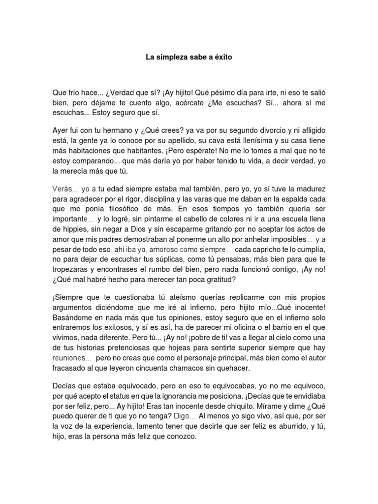 Monólogo - Ejercicio Ejemplo | PDF