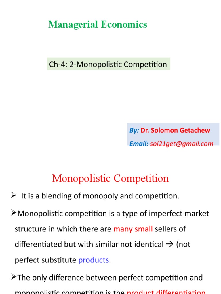 Monopolistic Competition | PDF | Profit (Economics) | Monopoly