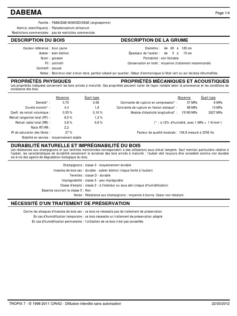 DABEMA | PDF | Bois (matériau de construction)