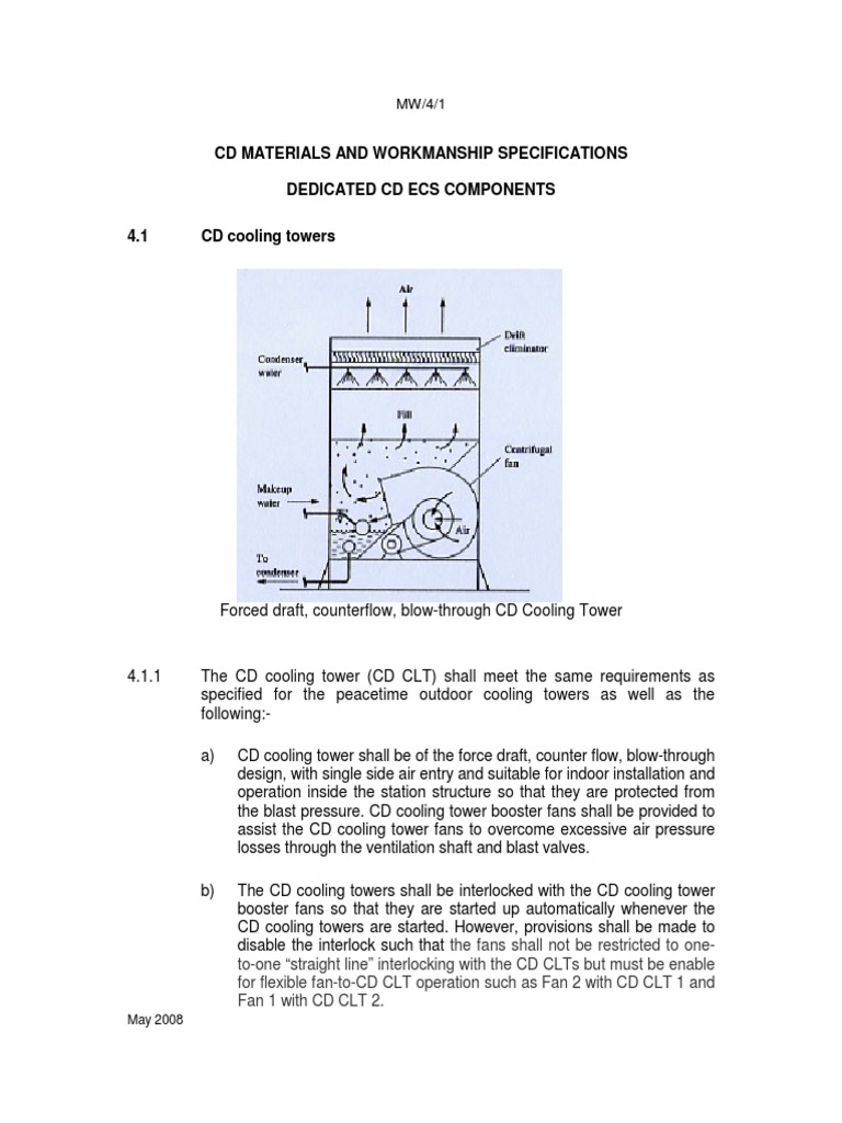 CD Cooling Tower Specifications Guide | PDF | Duct (Flow) | Valve