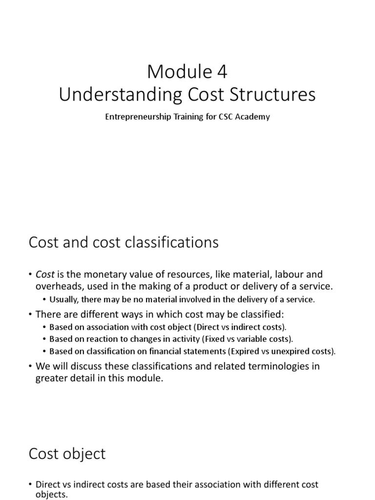 Understanding Cost Structures: An Analysis of Cost Classifications, Objects, and Allocation for ...