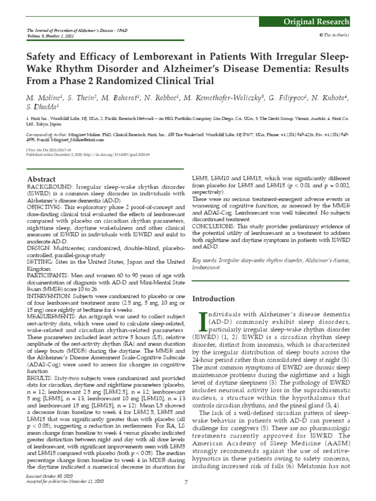 Lemborexant and AD | PDF | Sleep | Insomnia