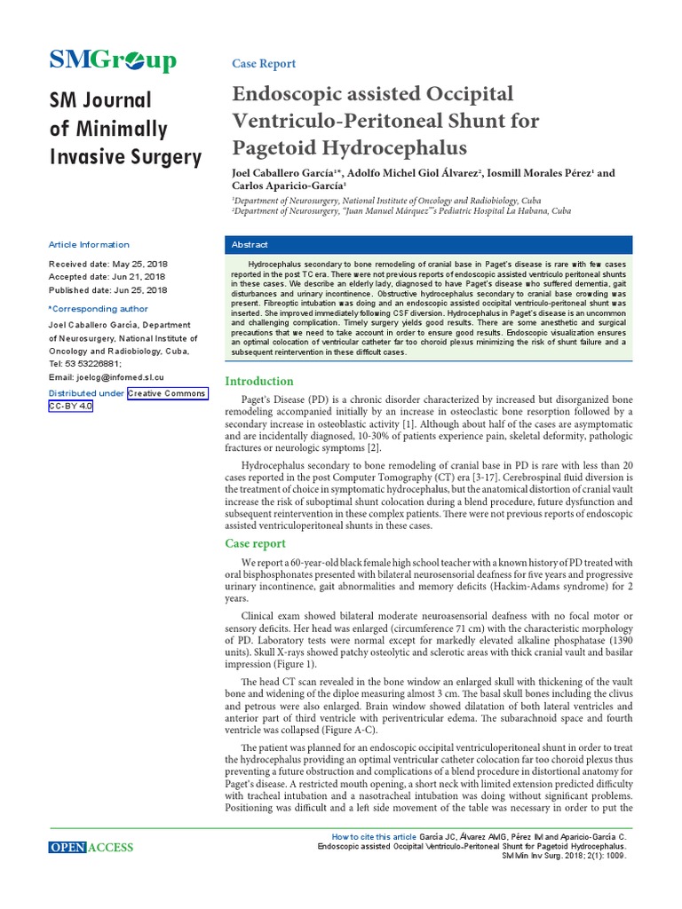 Endoscopic Assisted Occipital Ventriculo-Peritoneal Shunt For Pagetoid Hydrocephalus | PDF ...