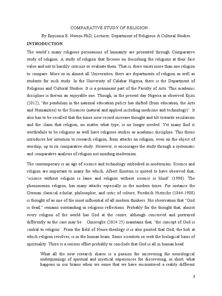 Comparative Study of Religion | PDF | Religious Studies | Spirituality