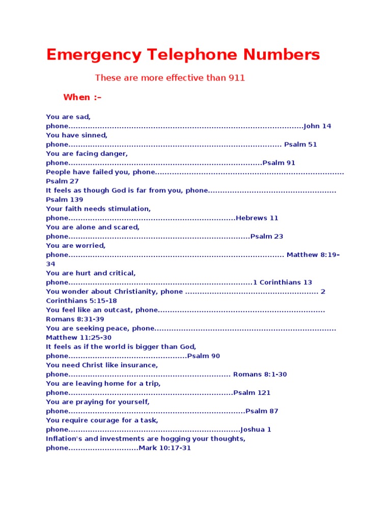 Emergency Numbers | PDF