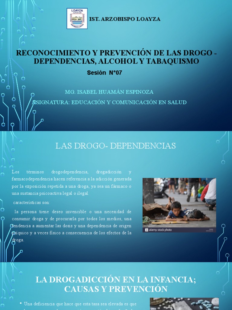 TEMA 7 RECONOCIMIENTO Y PREVENCIÓN DE LAS DROGo | PDF | La dependencia de sustancias | Alcoholismo