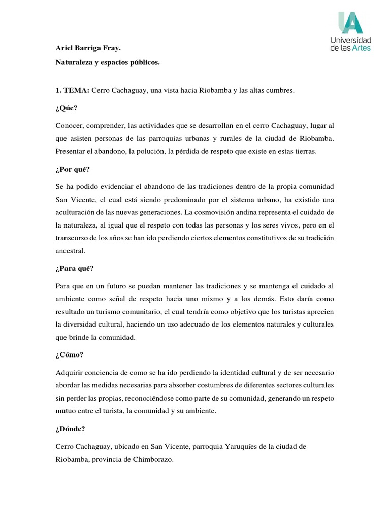 Mapeo - Ariel Barriga Fray | PDF | Interculturalidad | Turismo