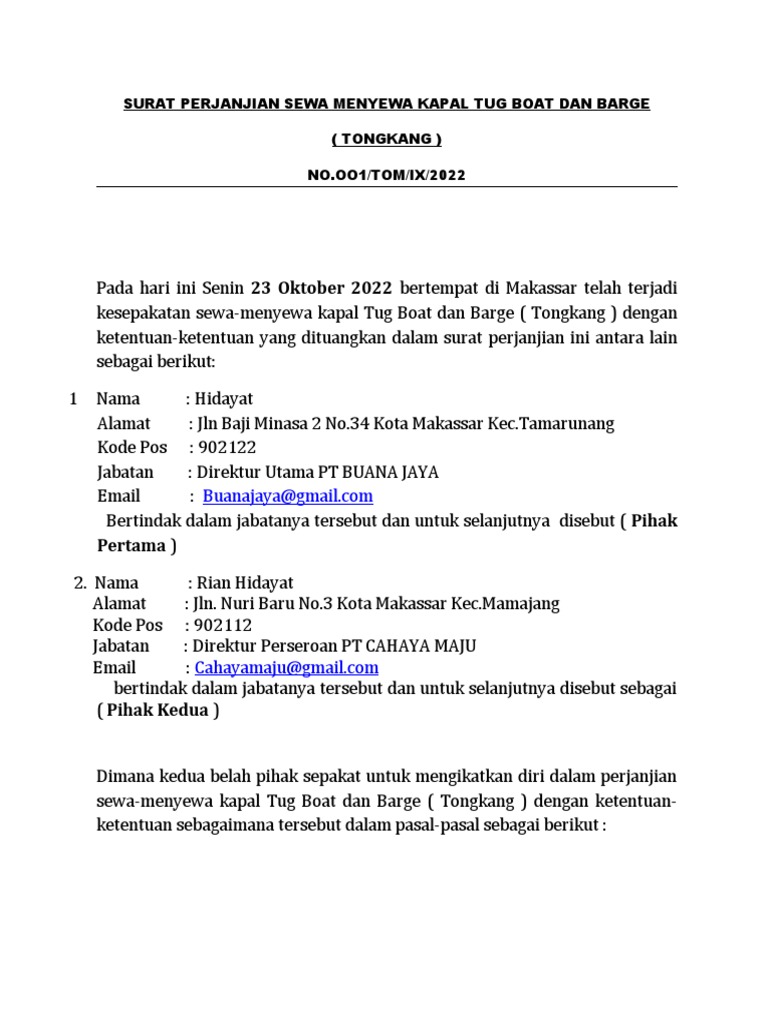 Basri Time Charter | PDF | Sains & Matematika