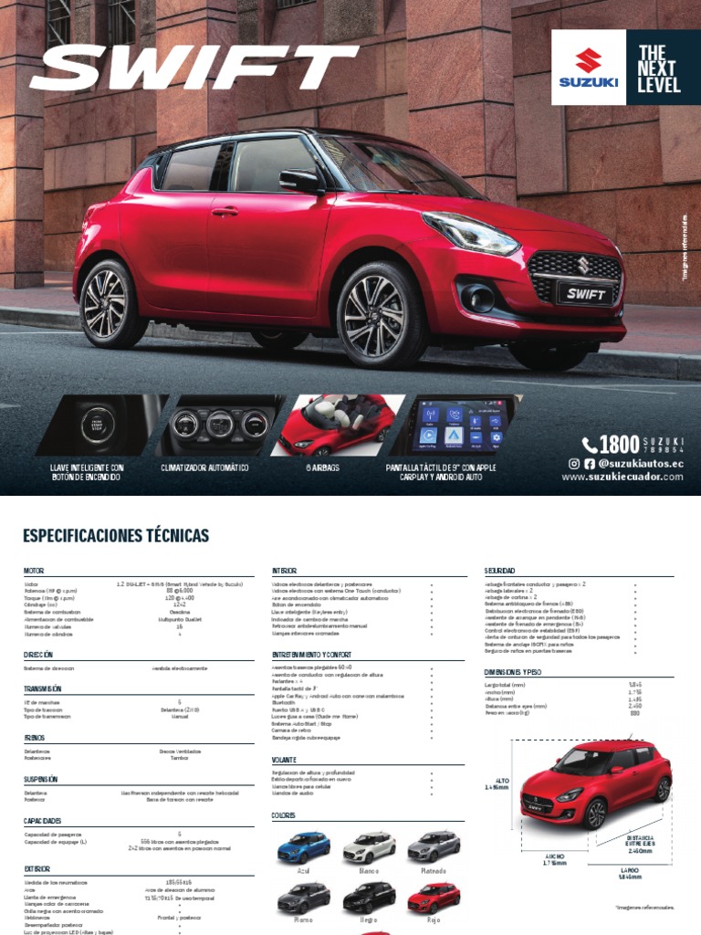 SZK SWIFT - Ficha Tecnica Compressed | PDF | Airbag | Estilos de carrocería