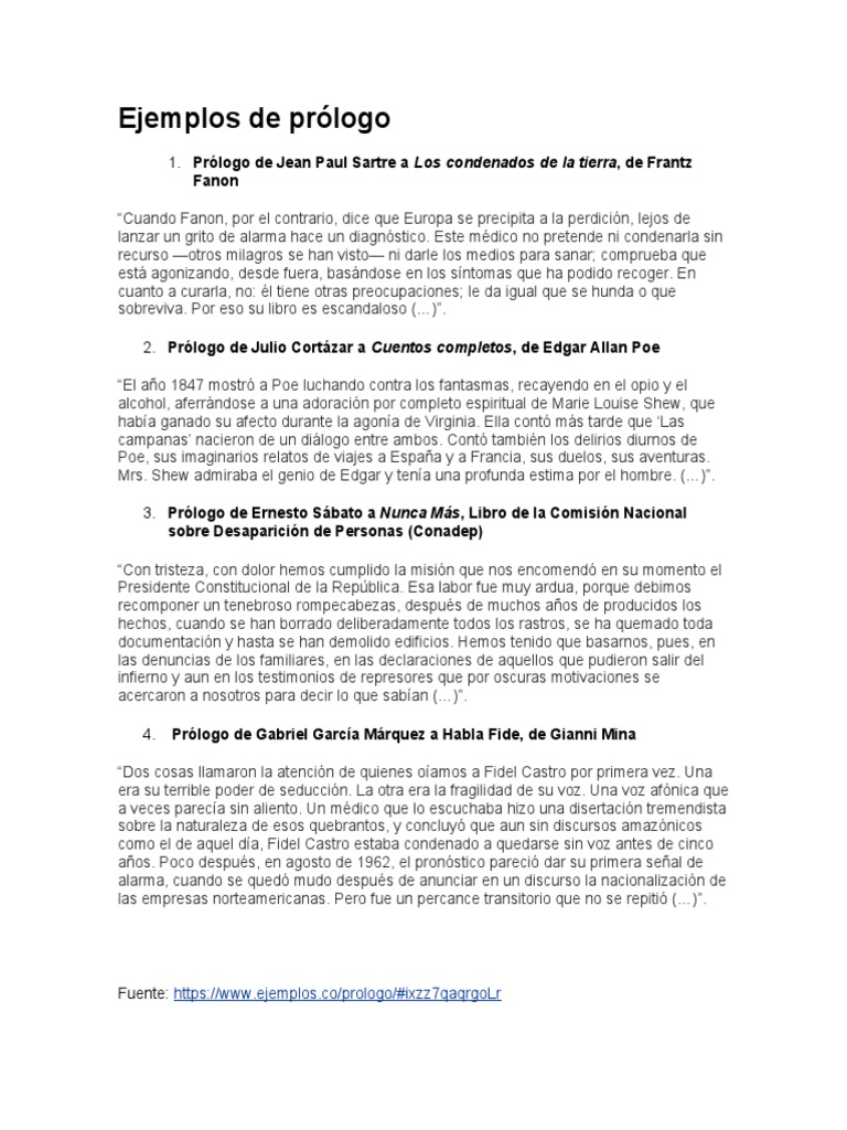 Ejemplos de Prólogo | Descargar gratis PDF | Edgar Allan Poe