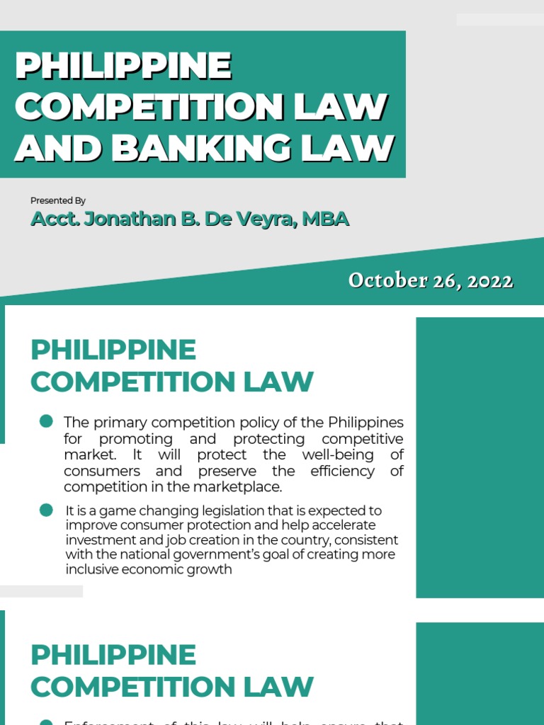 Philippine Competition and Banking Law | PDF | Competition Law ...