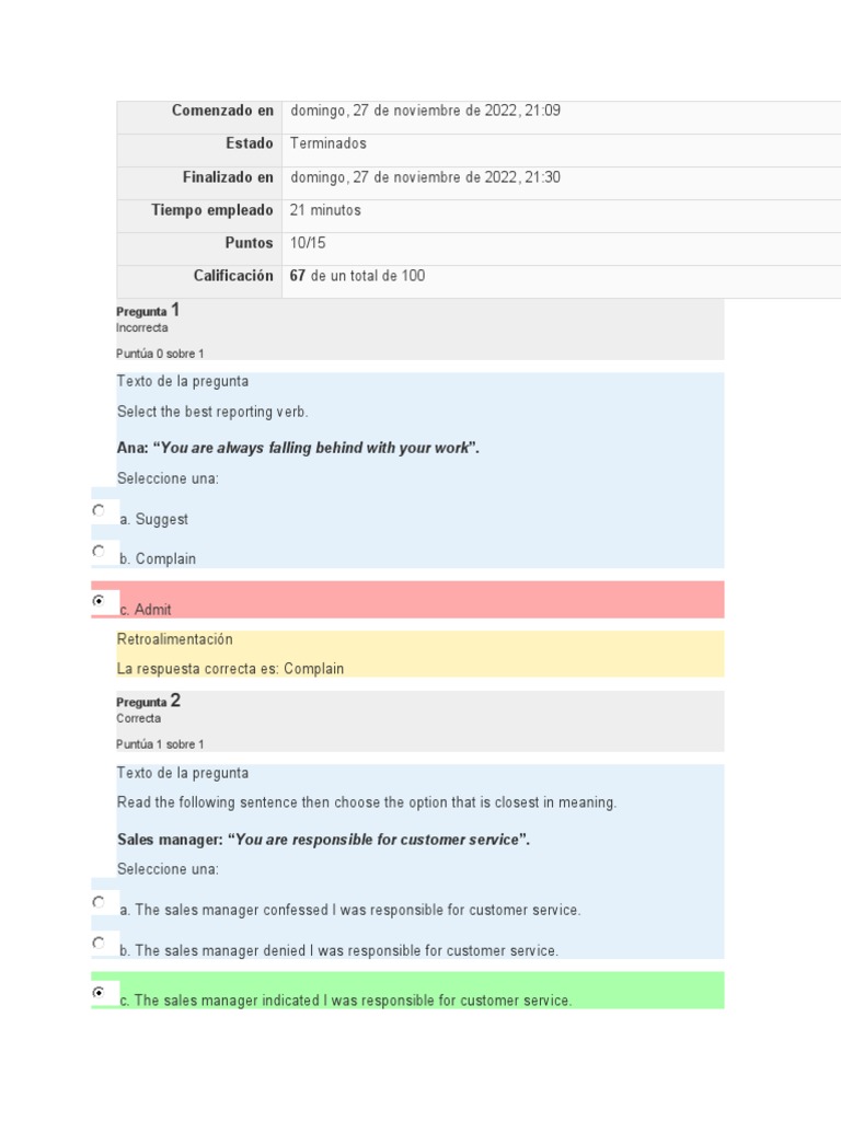 Cuestionario Unidad 2 | PDF