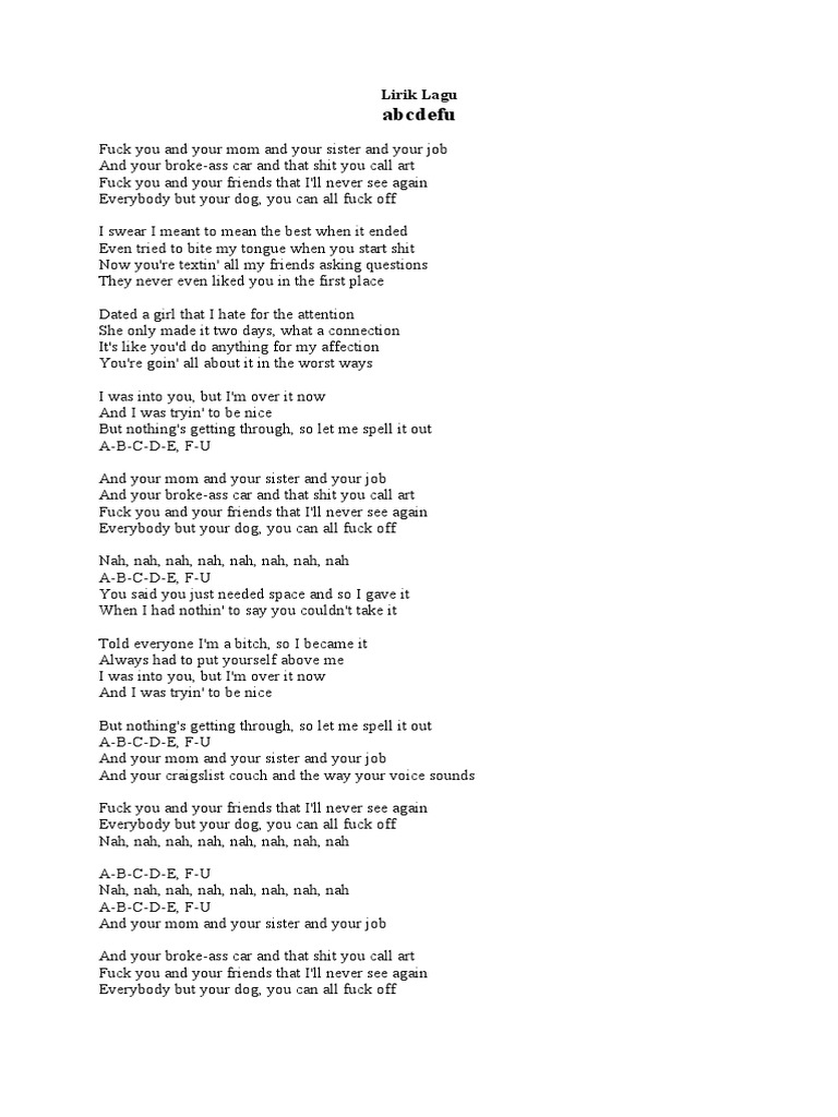 "abcdefu" Lyrics Breakdown | PDF | Language Arts & Discipline | Poetry