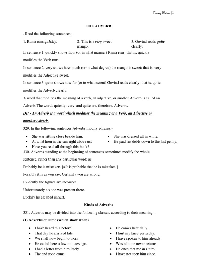 The Adverb | PDF | Adverb | Human Communication