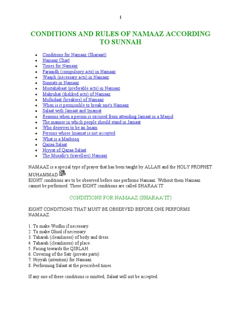 The Comprehensive Guide to Performing Namaaz According to Sunnah | PDF | Abrahamic Religions ...