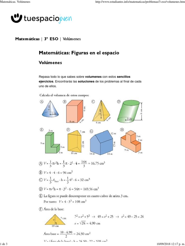 Matemáticas FIGURAS EN EL ESPACIO | PDF