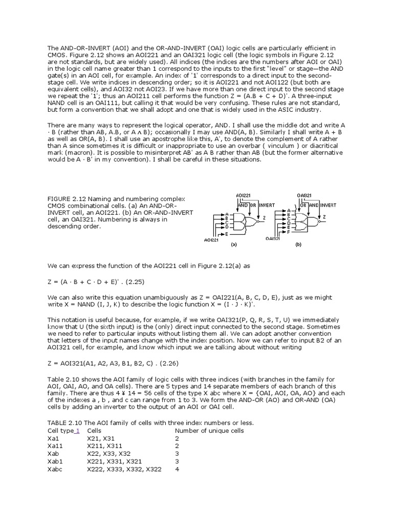 Logi Design AOI and OAI | Download Free PDF | Logic Gate | Electronic ...