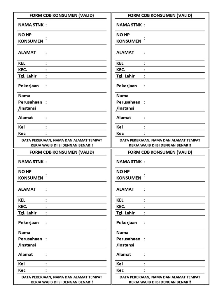 Form Data CBD Valid | PDF