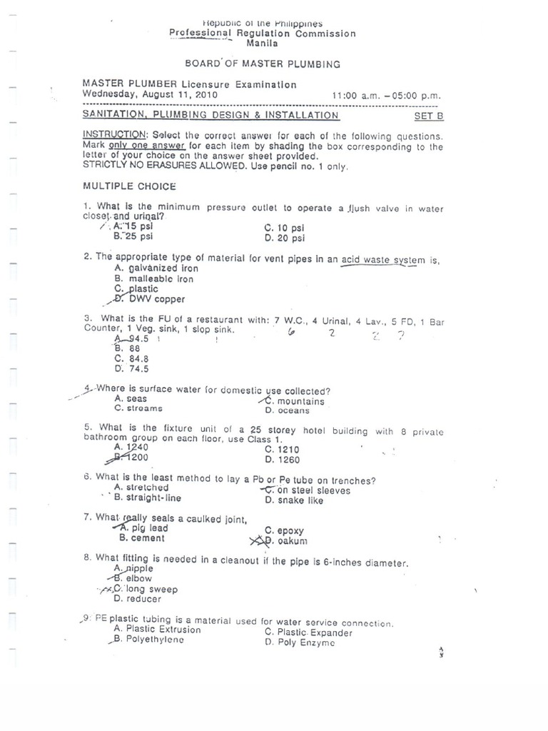 Master Plumbing Reviewer 2010-2012 | PDF