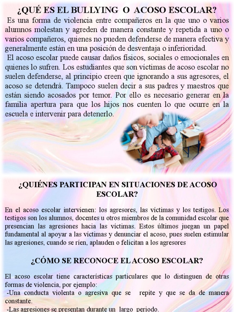 Prevencion Del Acoso Escolar | PDF | Violencia | Sicología