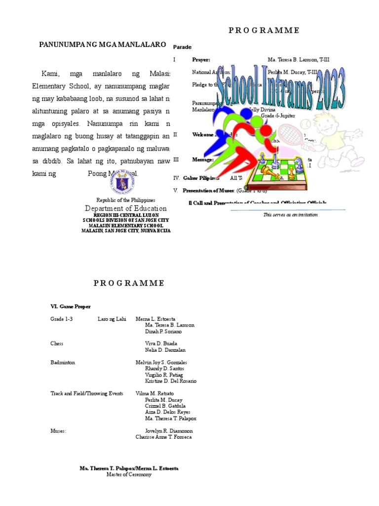 School Intrams 2023 | PDF | Philippines