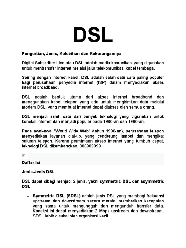DSL TLJ | PDF | Teknologi & Rekayasa