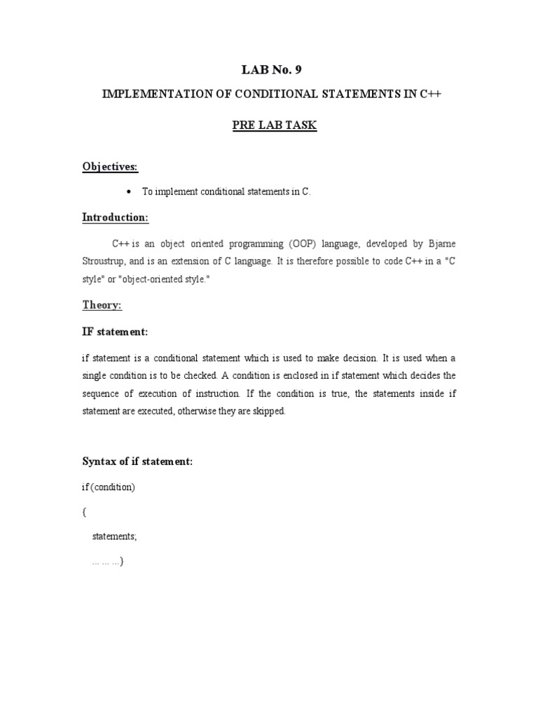 CFP Lab 9 | PDF | C++ | Object Oriented Programming