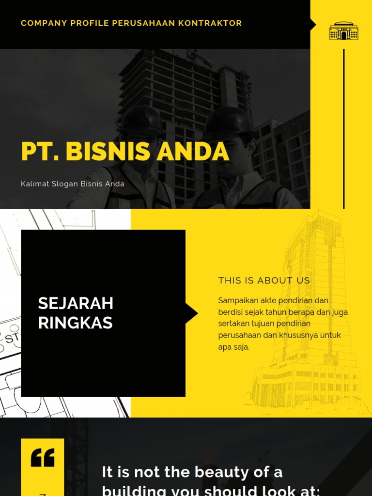Company Profile Perusahaan Konstruksi | PDF