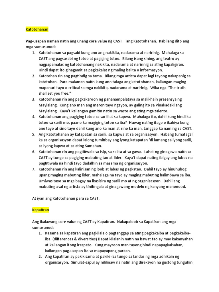 4 Core Values Explained | PDF