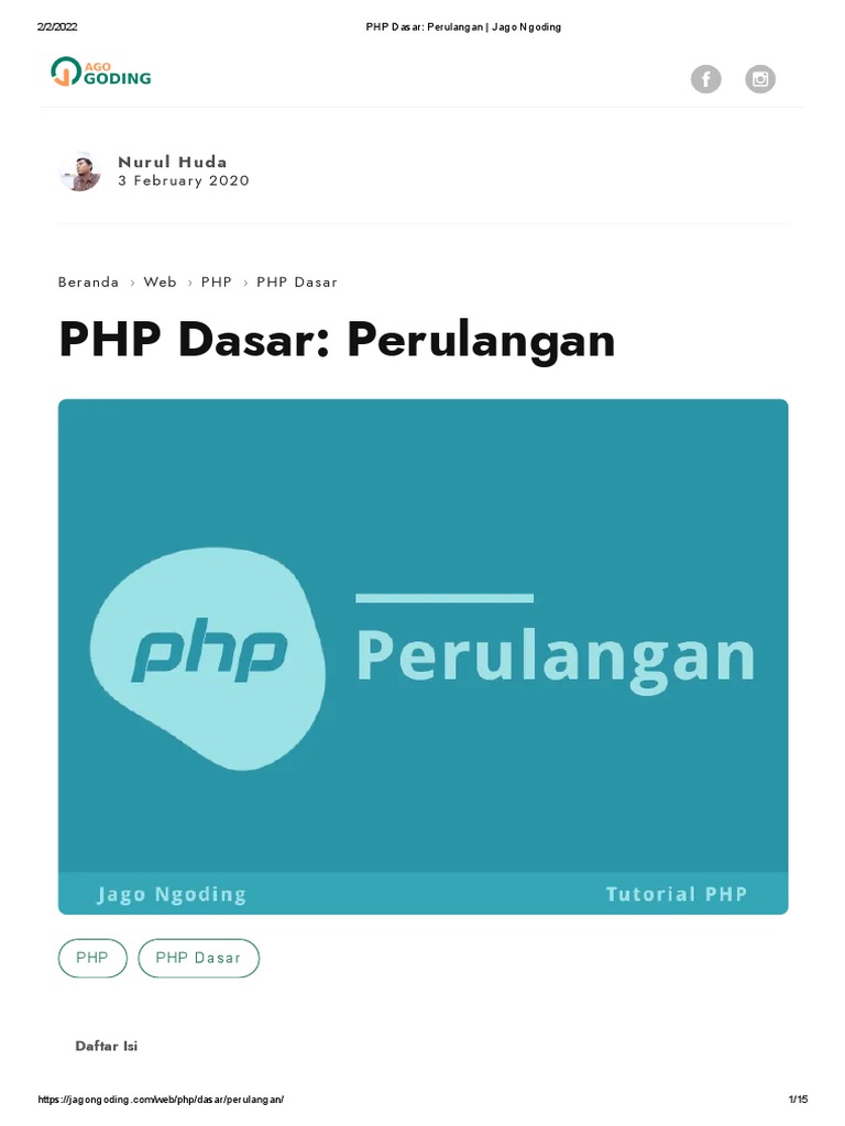 PHP Dasar - Perulangan - Jago Ngoding | PDF | Karier & Perkembangan | Metode & Bahan Ajar