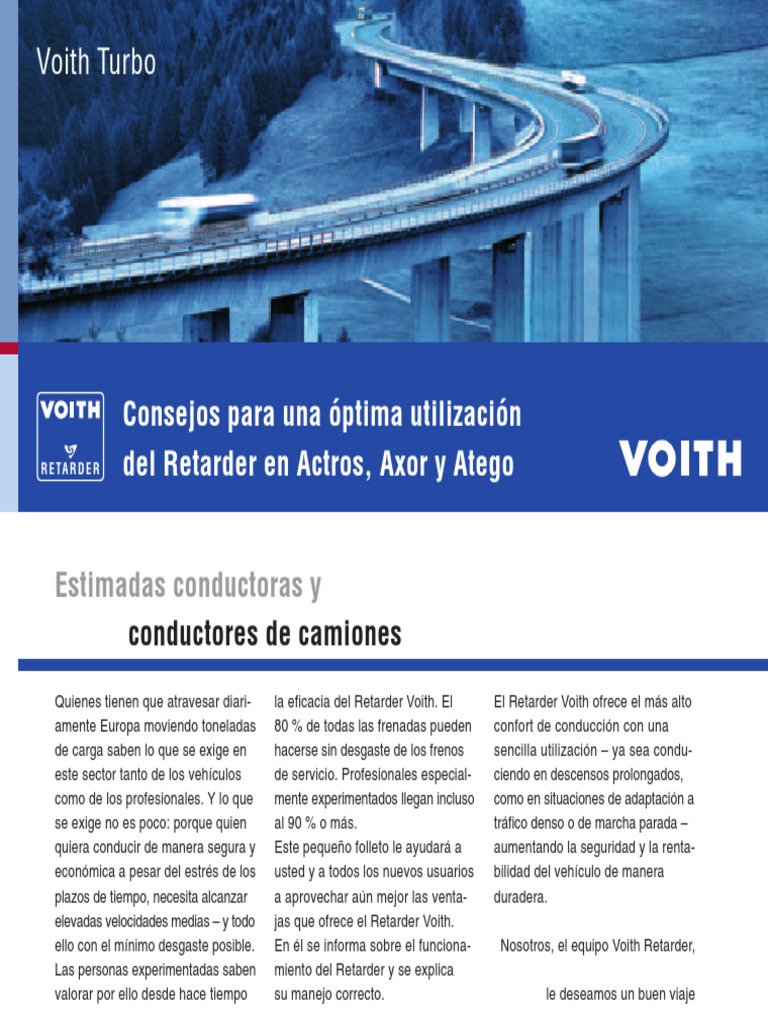 VOITH Retarder | PDF | Velocidad | Tecnología de vehículos