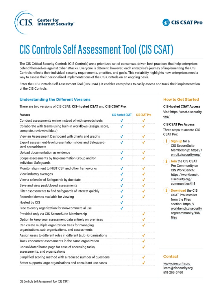 CIS CSAT Features Intro Sheet 2022 08-2 | PDF
