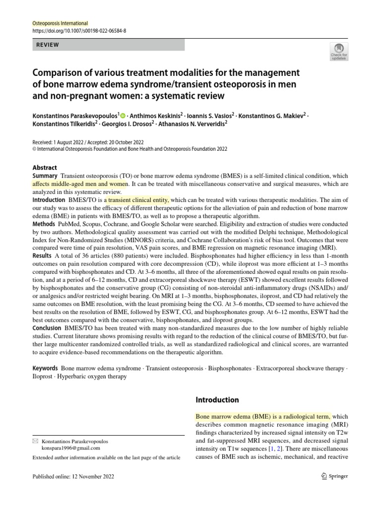 Comparison of Various Treatment Modalities For The Management of Bone ... Comparison of Various Treatment Modalities For The Management of Bone ...