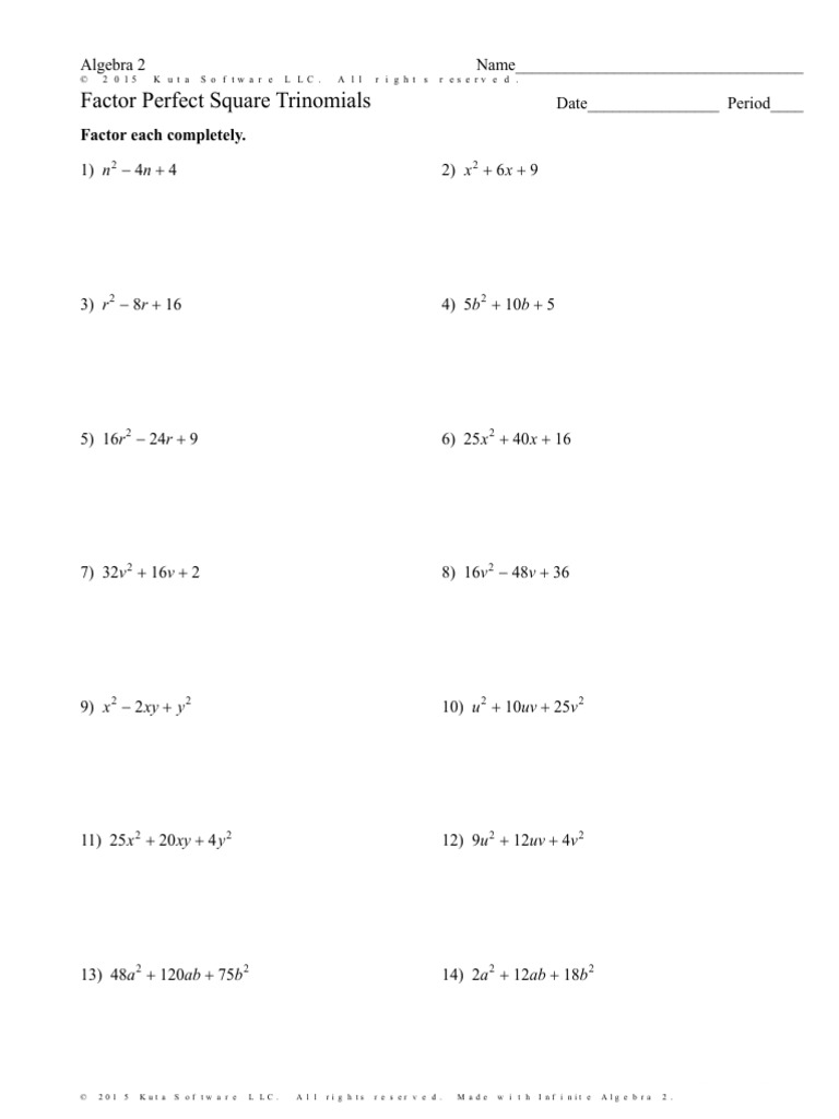 Factor Perfect Square Trinomials-0 | PDF | Teaching Methods & Materials