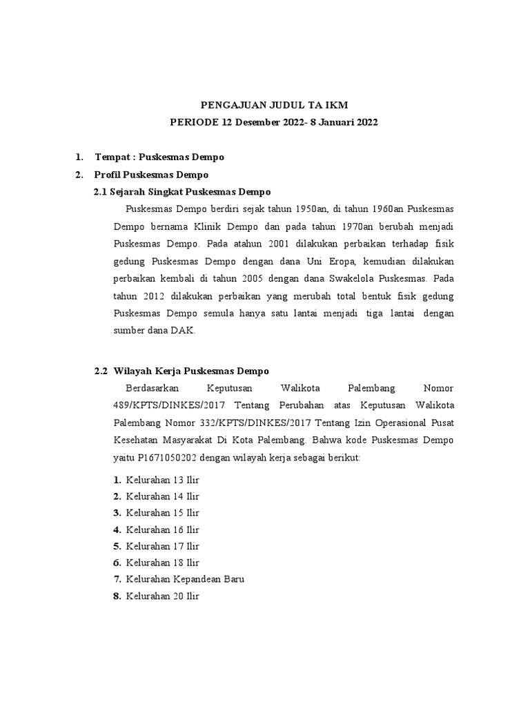 Pengajuan Judul | PDF | Kesehatan Holistik