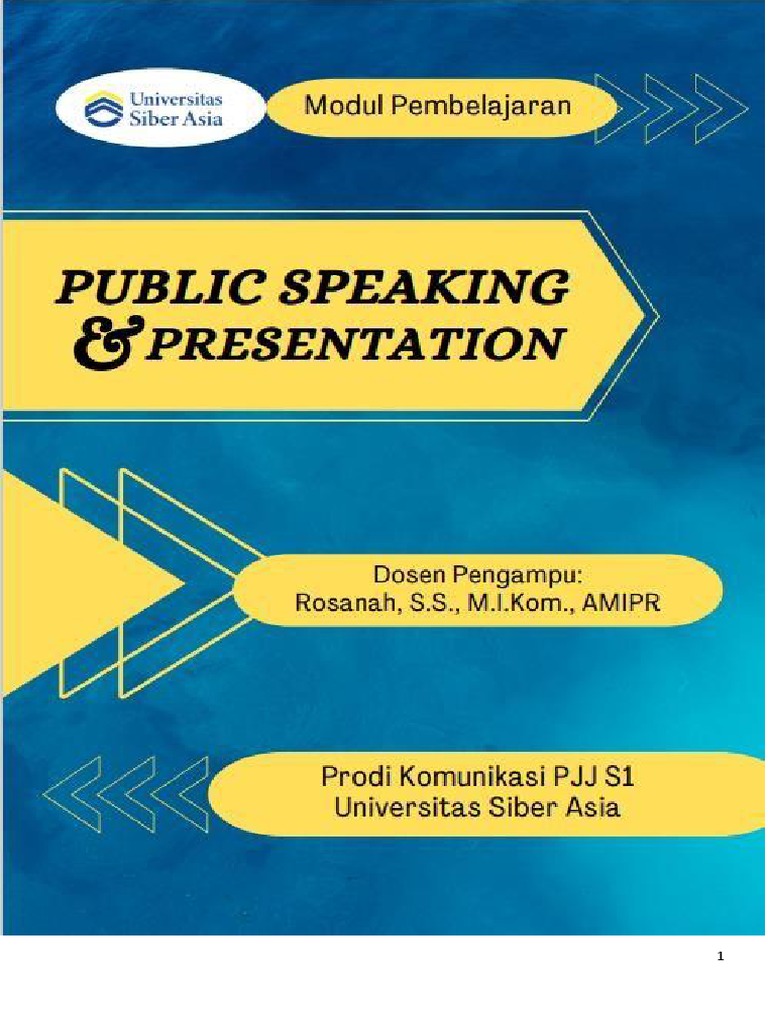 Modul Public Speaking and Presentation Part 2 - Rosanah - 20221026 | PDF