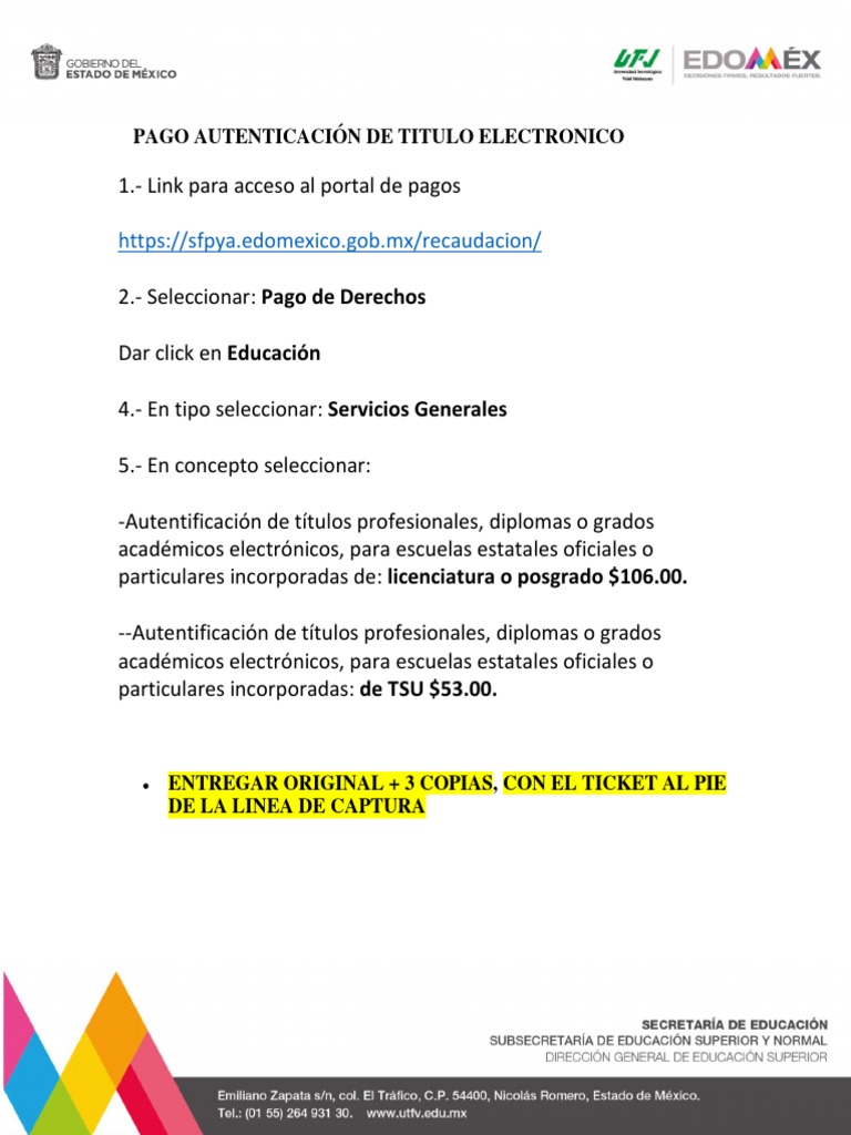 Pago Autenticación de Titulo Electronico | PDF Pago Autenticación de Titulo Electronico | PDF