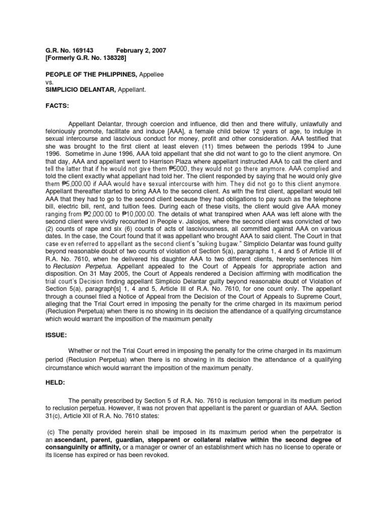 Delantar's Conviction for Child Exploitation | PDF | Appellate Court ...