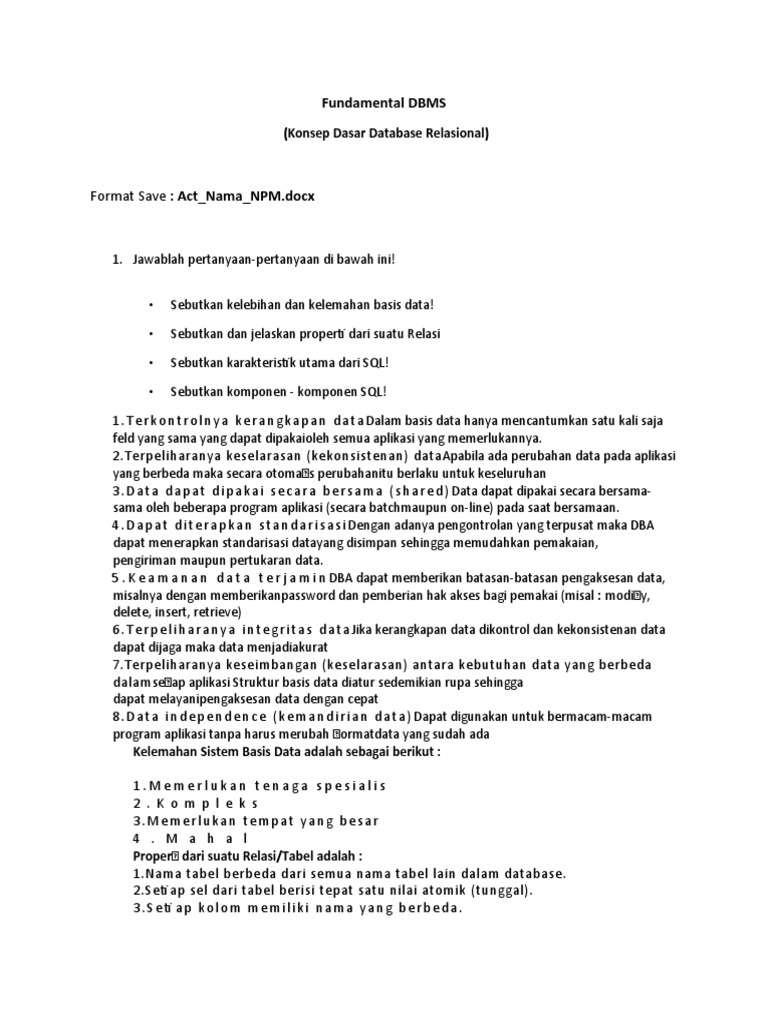 Konsep Dasar Database Relasional | PDF | Bisnis