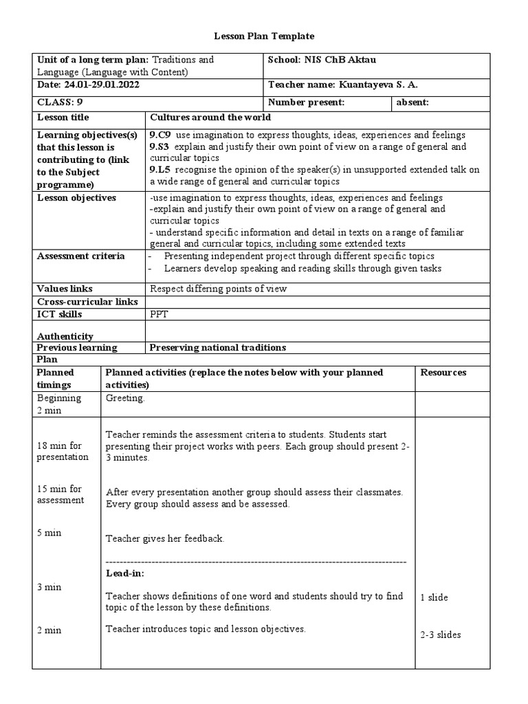 LP Cultures Around The World | PDF | Learning | Curriculum