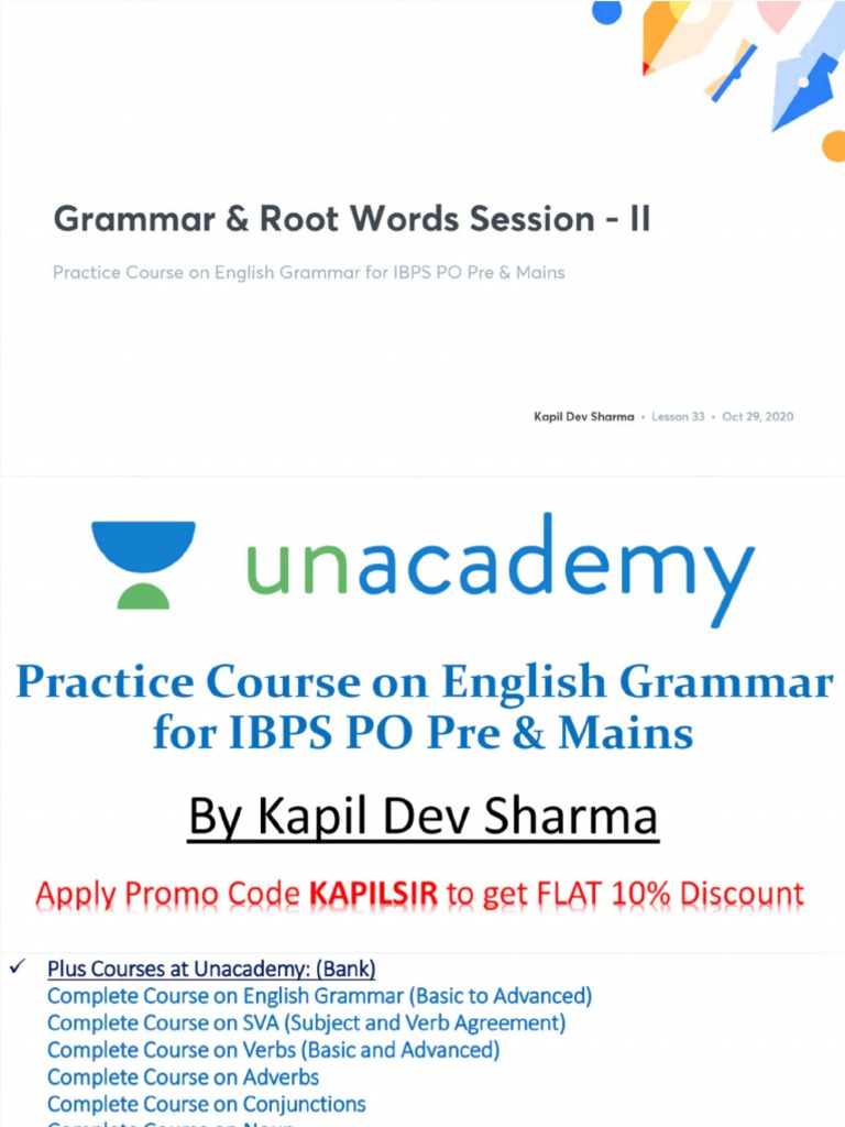 Grammar Root Words Session II No Anno | PDF