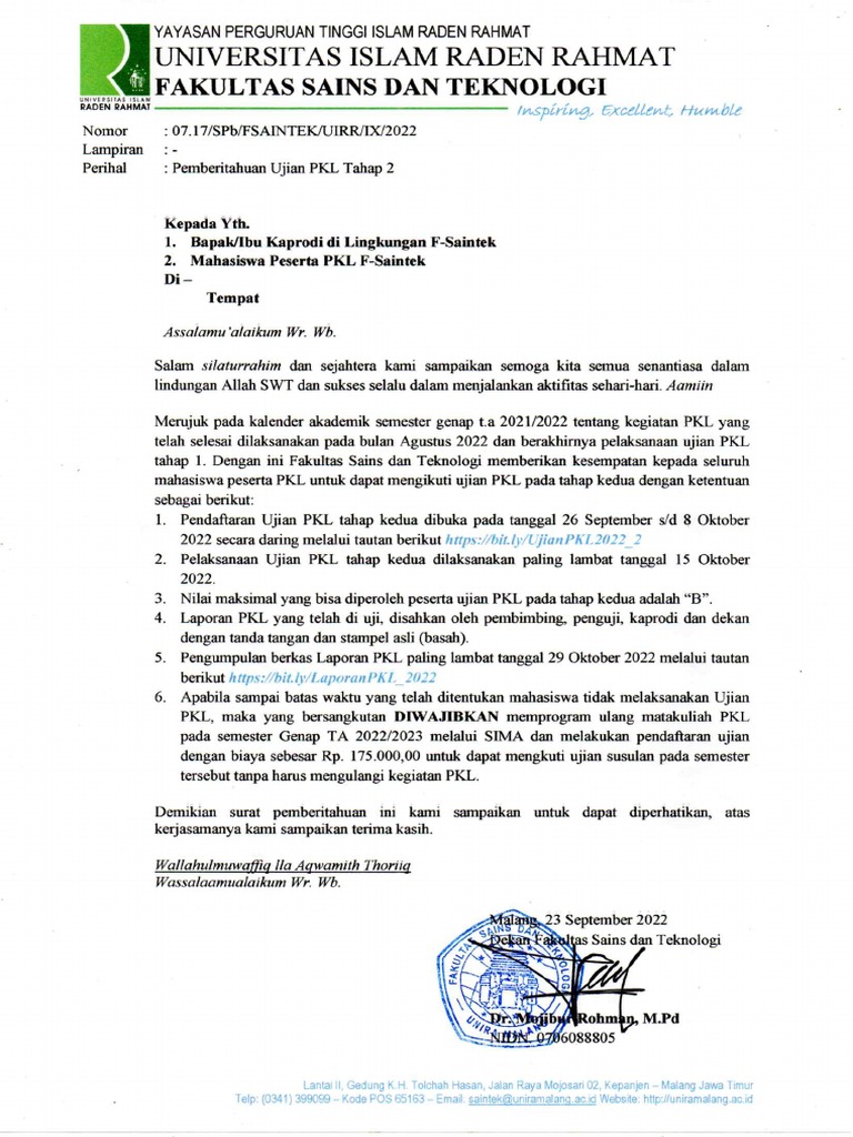 SPB Ujian PKL 2022 Tahap Ke-2 | PDF